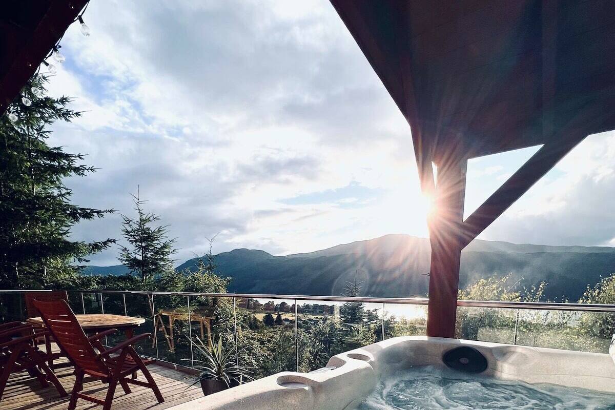 Cabana superluxo, banheiro privativo, vista para o lago | Spa