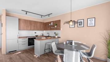 Vila | Cozinha privada | Chaleira elétrica, torradeira, talheres/pratos/utensílios de cozinha
