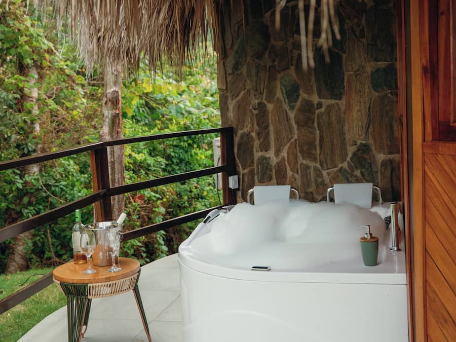 Cabana de Madeira Premium, varanda, vista para a montanha | Minibar, secretária, secretária adequada para computadores portáteis
