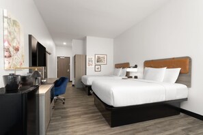 Quarto, 2 camas queen-size, acessível, não fumadores (Mobility, Bathtub Grab Bars) | Secretária, secretária adequada para computadores portáteis 