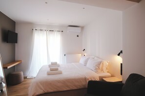 Penthouse Exclusiva, Vista para a cidade | 1 quarto, lençóis de algodão egípcio, roupa de alta qualidade 