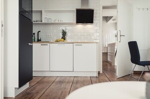 Apartamento Clássico, 1 cama de casal e sofá-cama, não fumadores, cozinha | Cozinha privada | Um frigorífico 