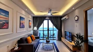 Apartamento, 1 quarto, Vista para a cidade | Sala de estar
