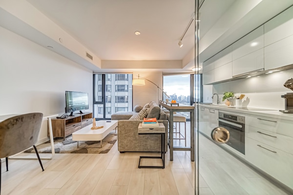 Condo premium, vista para a cidade | 1 quarto, cortinas blackout, Wi-Fi de cortesia, roupa de cama