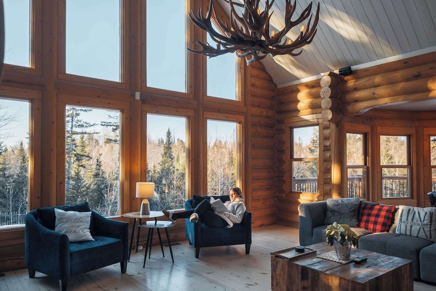 Chalet White Wolf Spa At Fiddler Lake With Private Spa, Sauna, And Pool - Quebec