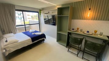 Estúdio Comfort, piscina privativa, Vista para a cidade | Sala de estar