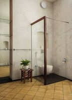 Villa Comfort, pátio, vista para a piscina | Casa de banho | Artigos de higiene pessoal grátis, um secador de cabelo 