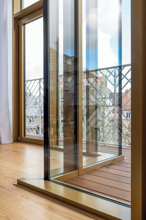 Apartamento, 1 quarto, varanda, vista para o jardim | Interior