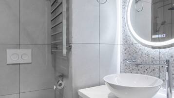 Artigos de higiene pessoal grátis, um secador de cabelo, roupões