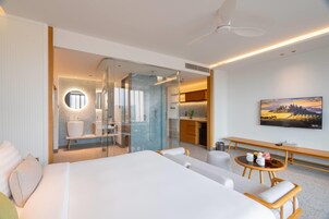 Quarto Deluxe, 1 cama king-size | Cofre no quarto, ferro/tábua de engomar 