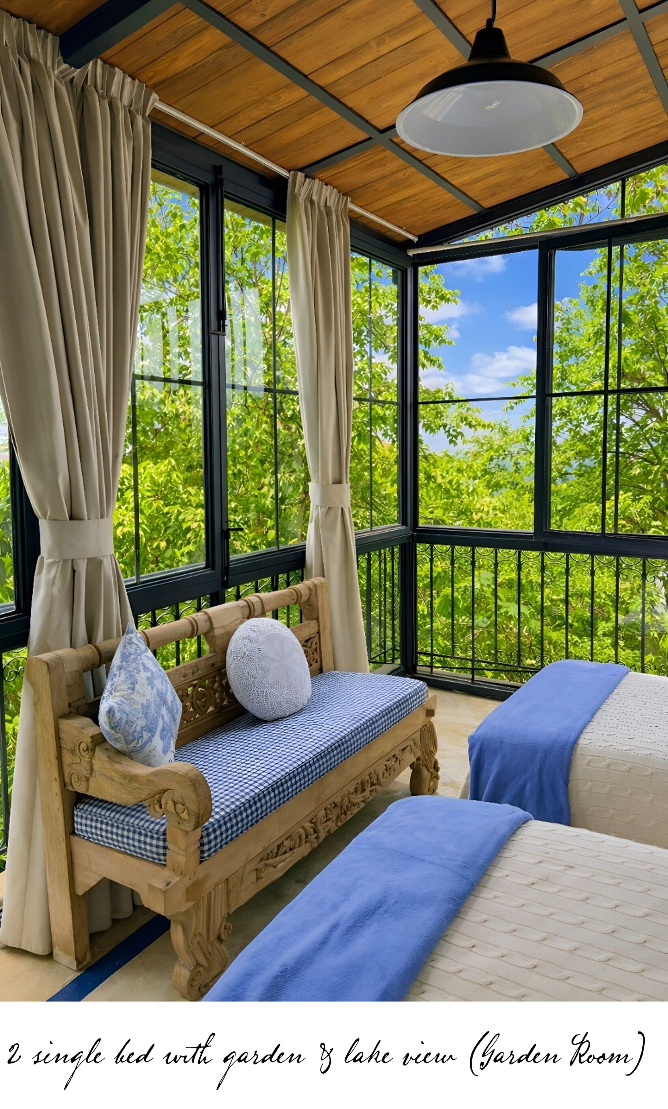 Quarto Duplo Superior, casa de banho privativa, vista para o jardim | Roupa de alta qualidade, edredões de penas 
