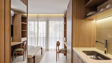 Studio Varanda | Minibar, Wi-fi grátis, roupa de cama fornecida