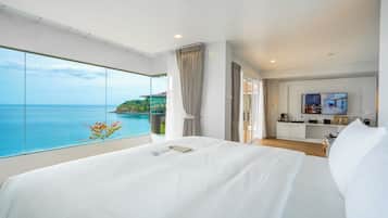 Quarto Duplo ou Twin Executivo, varanda, vista para o oceano | Cofre no quarto, secretária, ferro/tábua de engomar, Wi-fi grátis