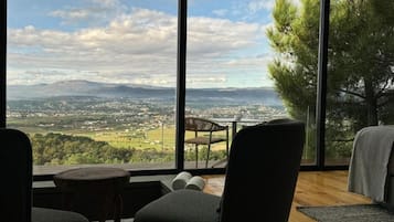 Quarto Duplo Deluxe, vista para o vale | Lençóis de algodão egípcio, roupa de alta qualidade