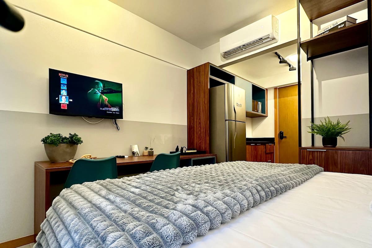Apartamento | 1 quarto, secretária adequada para computadores portáteis