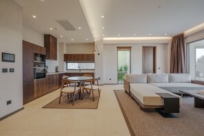 Villa, 2 quartos, piscina privativa | Sala de estar | Piso aquecido 