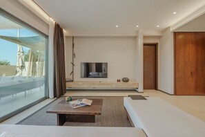 Villa, 2 quartos, piscina privativa | Sala | Piso aquecido 