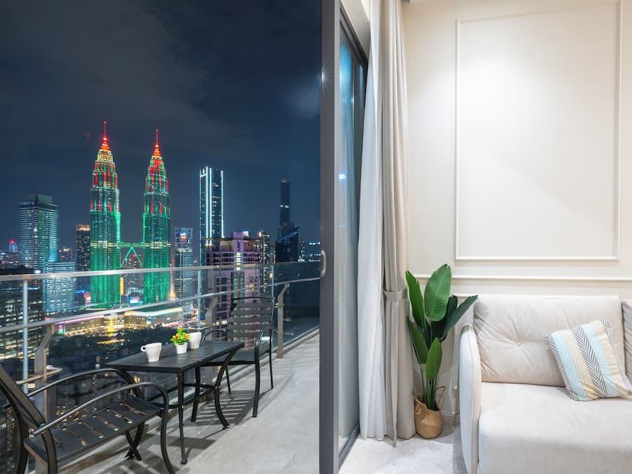 Vista para a cidade desde o alojamento