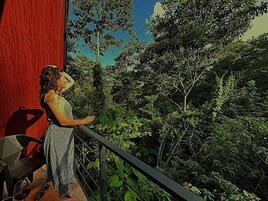 Cabana superior, sacada, vista para a montanha | Terraço/pátio