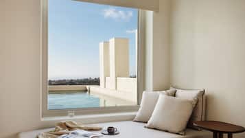 Honeymoon Suite Heated Pool, Sea View | 1 quarto, roupas de cama premium, frigobar, cofres nos quartos