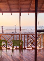 Quarto solteiro luxo, sacada, vista para o mar | Roupas de cama de algodão egípcio, roupas de cama premium