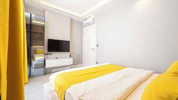 Suite Júnior, 1 cama king-size | Quartos insonorizados, Wi-fi grátis, roupa de cama fornecida