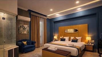 Quarto casal superior, vista para a cidade | Escrivaninha, espaço de trabalho para notebook, Wi-Fi de cortesia