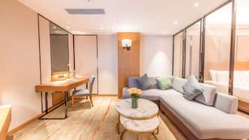 Suíte conforto, vista para a cidade | 1 quarto, cofres nos quartos, cortinas blackout