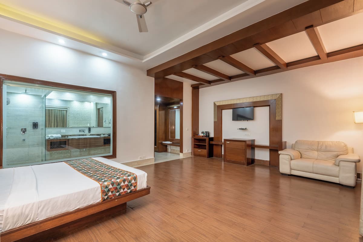 Suíte executiva, vista para o vale | 1 quarto, roupas de cama de algodão egípcio, roupas de cama premium