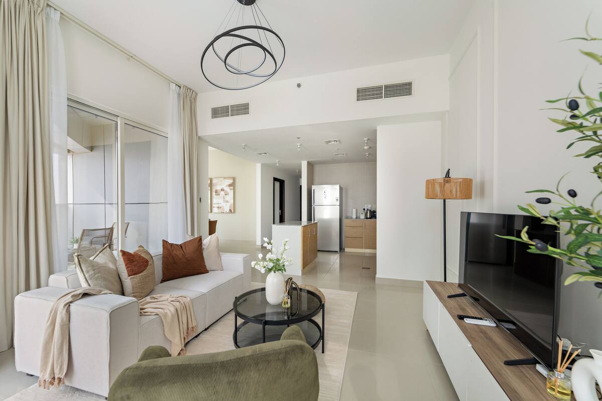 Apartamento elite | Área de estar | Smart TV 50 polegadas com canais digitais