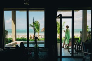 Villa Deluxe, 1 cama king-size e sofá-cama, vista para o oceano | Vista para a praia ou o mar