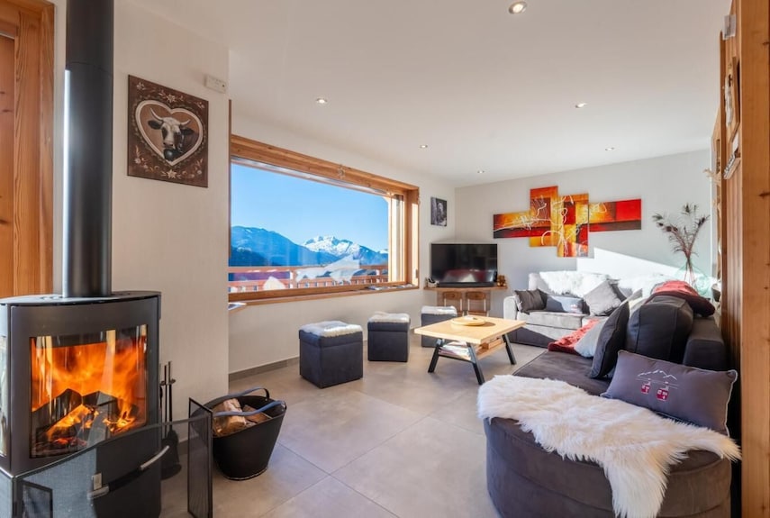 Chalet, Wifi, Uitzicht Bergen, Sauna, Terras, Balkon, Open Haard Of Houtkachel, Parkeren, Televisie - La Roche-sur-Foron