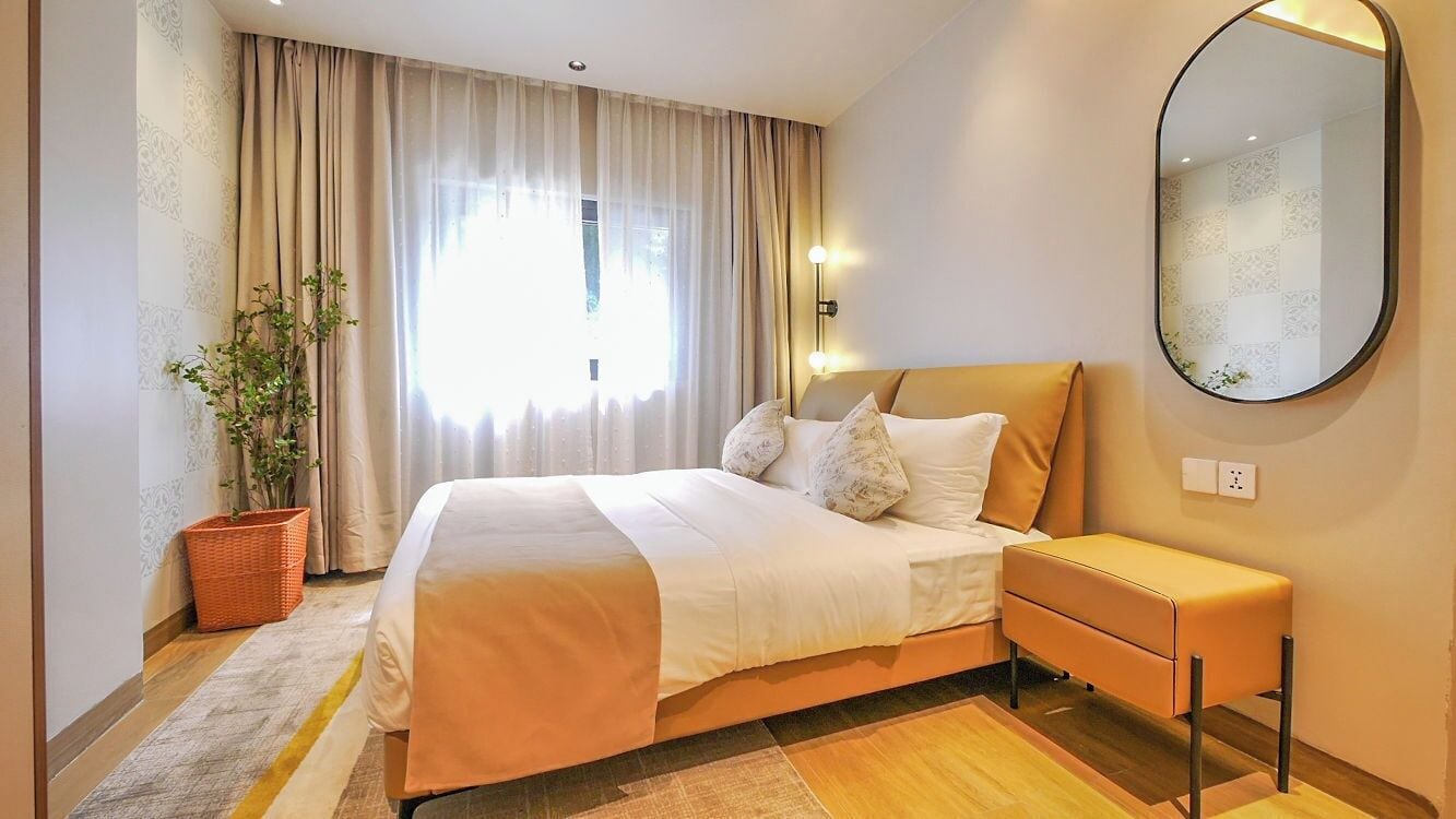 Apartamento executivo, 2 quartos, vista para a montanha, ao lado da montanha | 2 quartos, roupas de cama premium, individualmente decorados