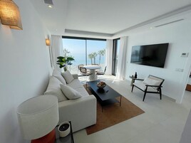 Apartamento de Luxo, vista para o mar | Sala de estar