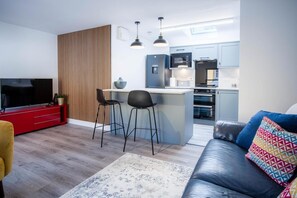 Apartamento (1 Bedroom) | 1 quarto, roupa de alta qualidade, roupa de cama fornecida 