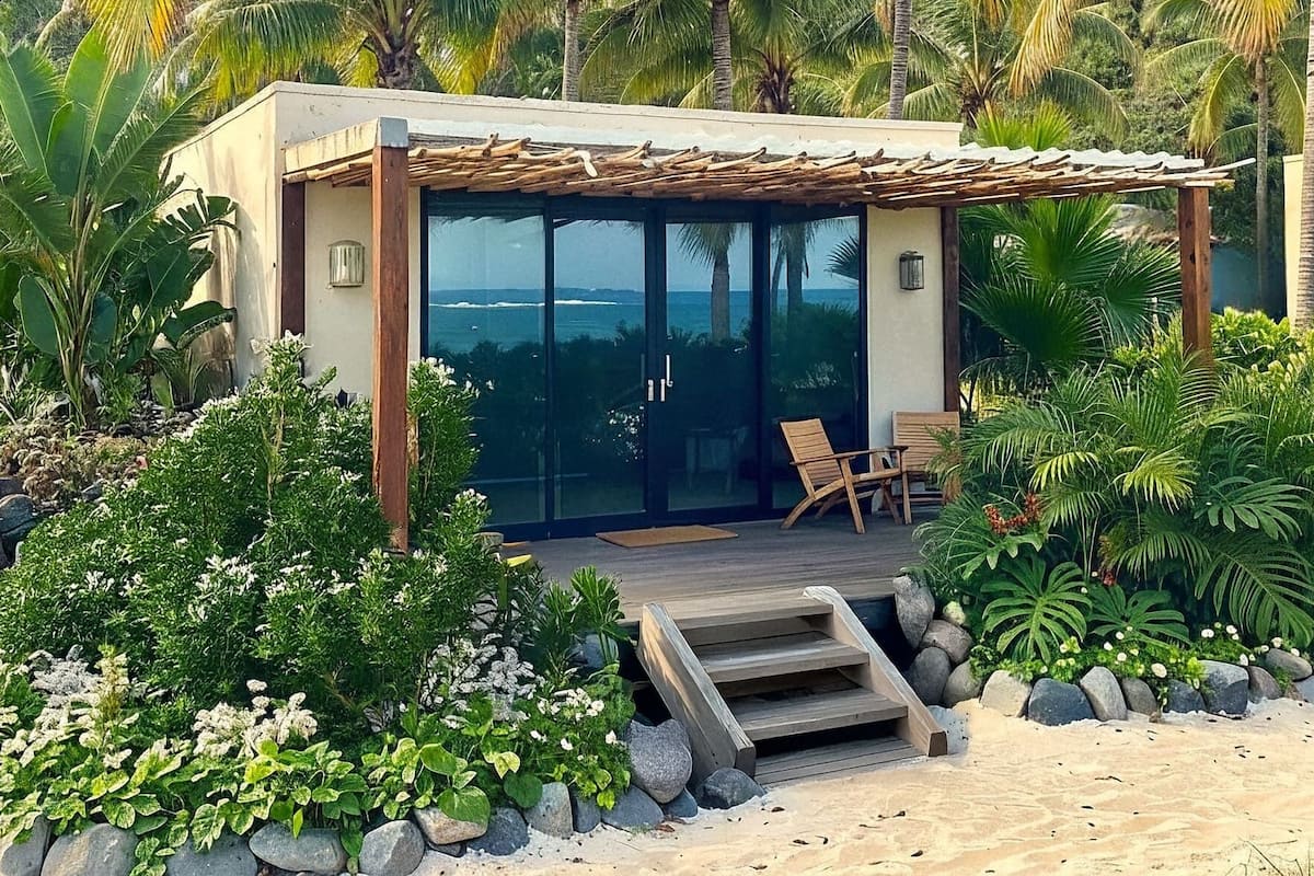 Bungalow de Luxo, vista para o oceano | 1 quarto, lençóis de algodão egípcio, roupa de alta qualidade 