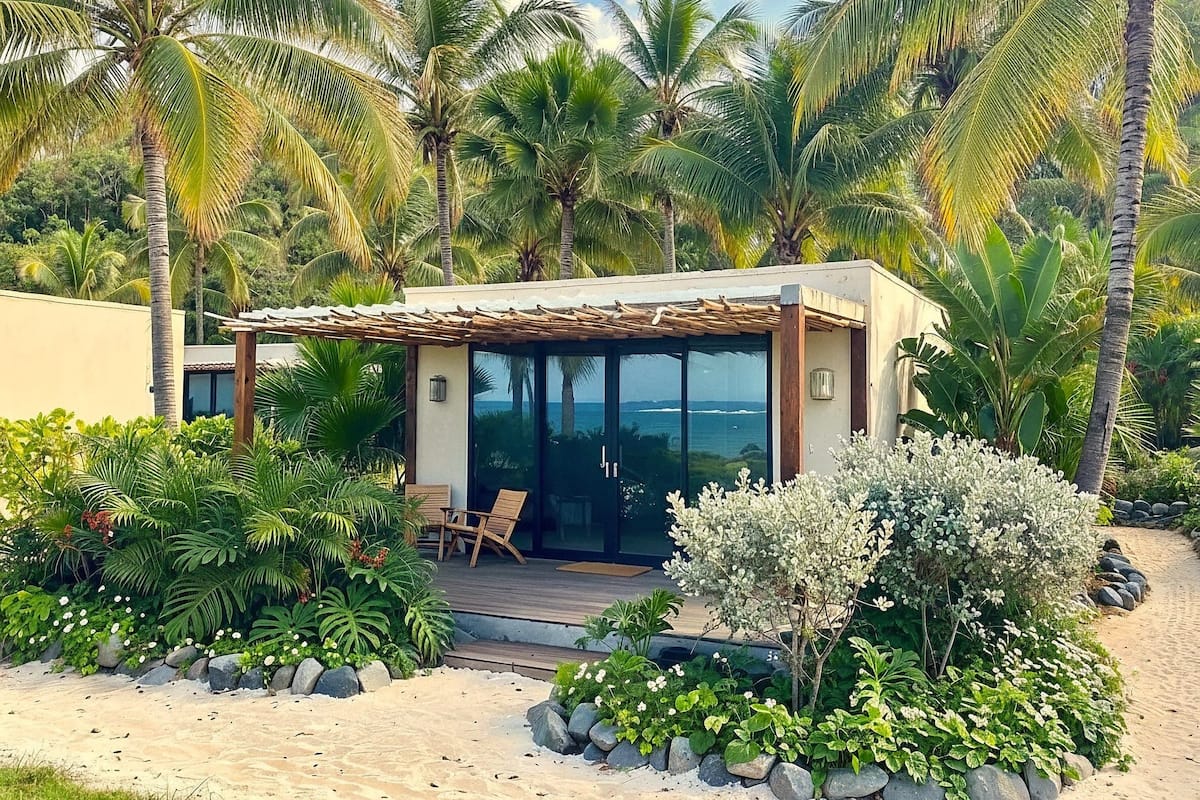 Bungalow de Luxo, vista para a praia | 1 quarto, lençóis de algodão egípcio, roupa de alta qualidade 