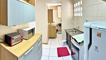 Apartamento | Cozinha privada | Liquidificador, toalhas de papel