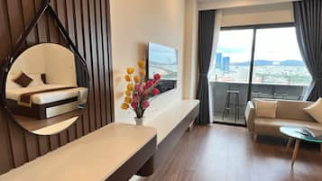 Apartamento de Luxo, vista para a praia (20-13) | Sala de estar | Smart TV