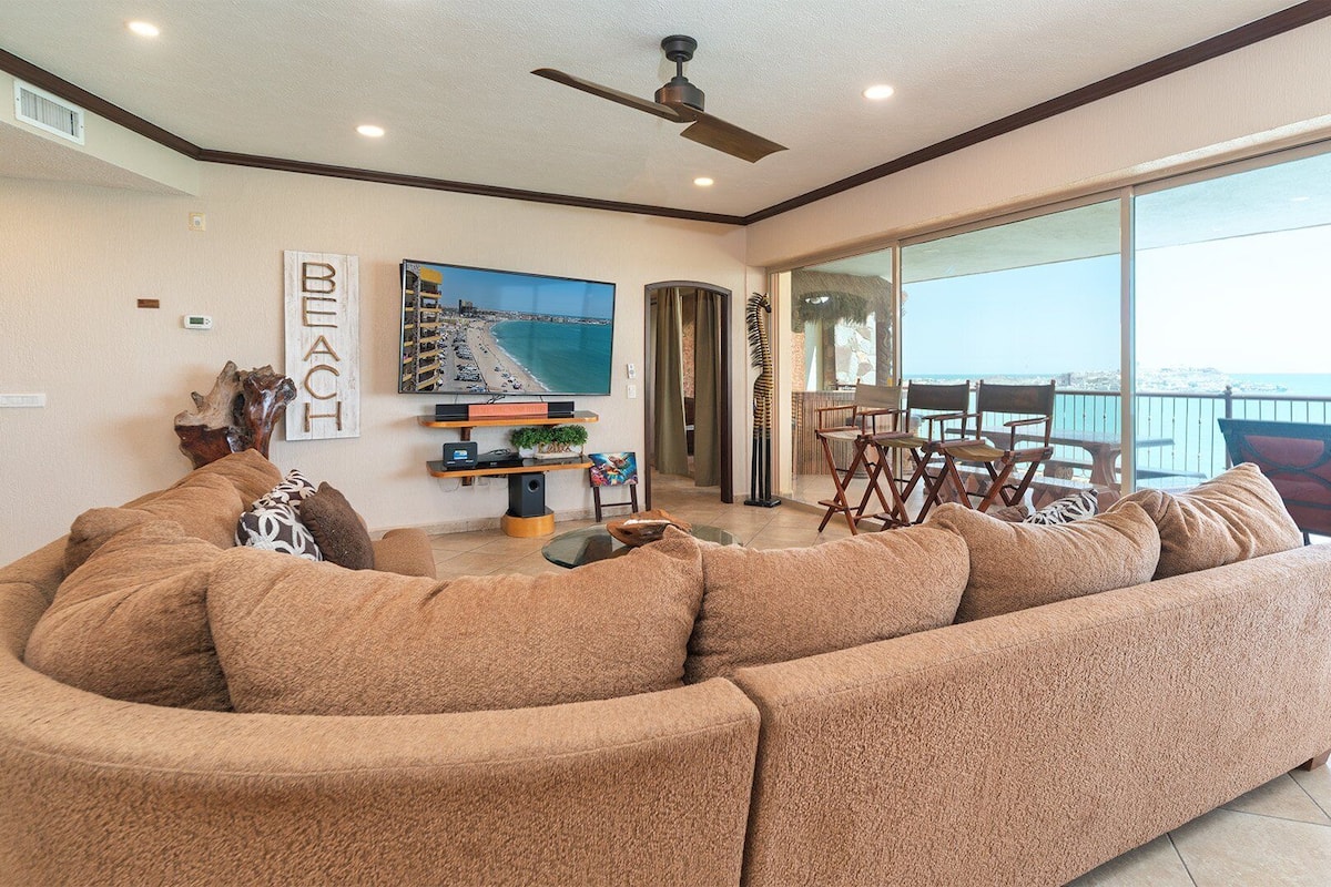 Apartamento em Condomínio Fechado, várias camas, varanda, vista para o oceano (Sonoran Sky SKY 1410)