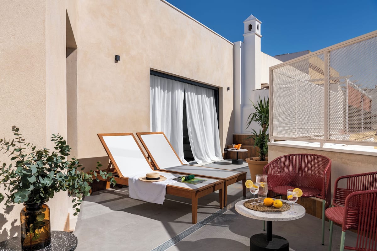 Penthouse, banheira de hidromassagem | Terraço/pátio interior