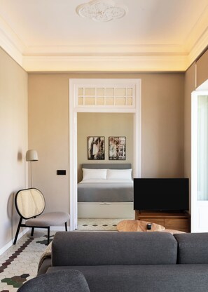 Apartamento, 1 cama de casal e sofá-cama | Sala de estar