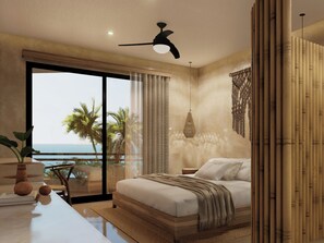 Quarto superior, vista para o mar | 2 quartos, roupas de cama premium, cofres nos quartos, Wi-Fi de cortesia