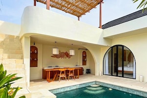 Villa, 1 quarto, piscina privativa, vista para a piscina | Piscina privativa
