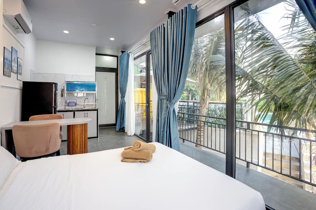 Quarto Duplo ou Twin Júnior, vista para a praia, em frente à praia | Quartos insonorizados, Wi-fi grátis, roupa de cama fornecida 