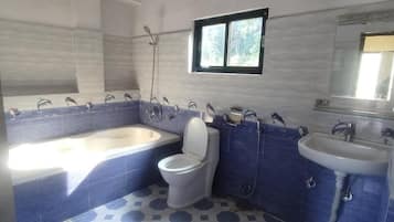 Quarto Duplo Deluxe, 1 cama de casal, vista para o lago | Casa de banho | Toalhas fornecidas, sabão, papel higiénico