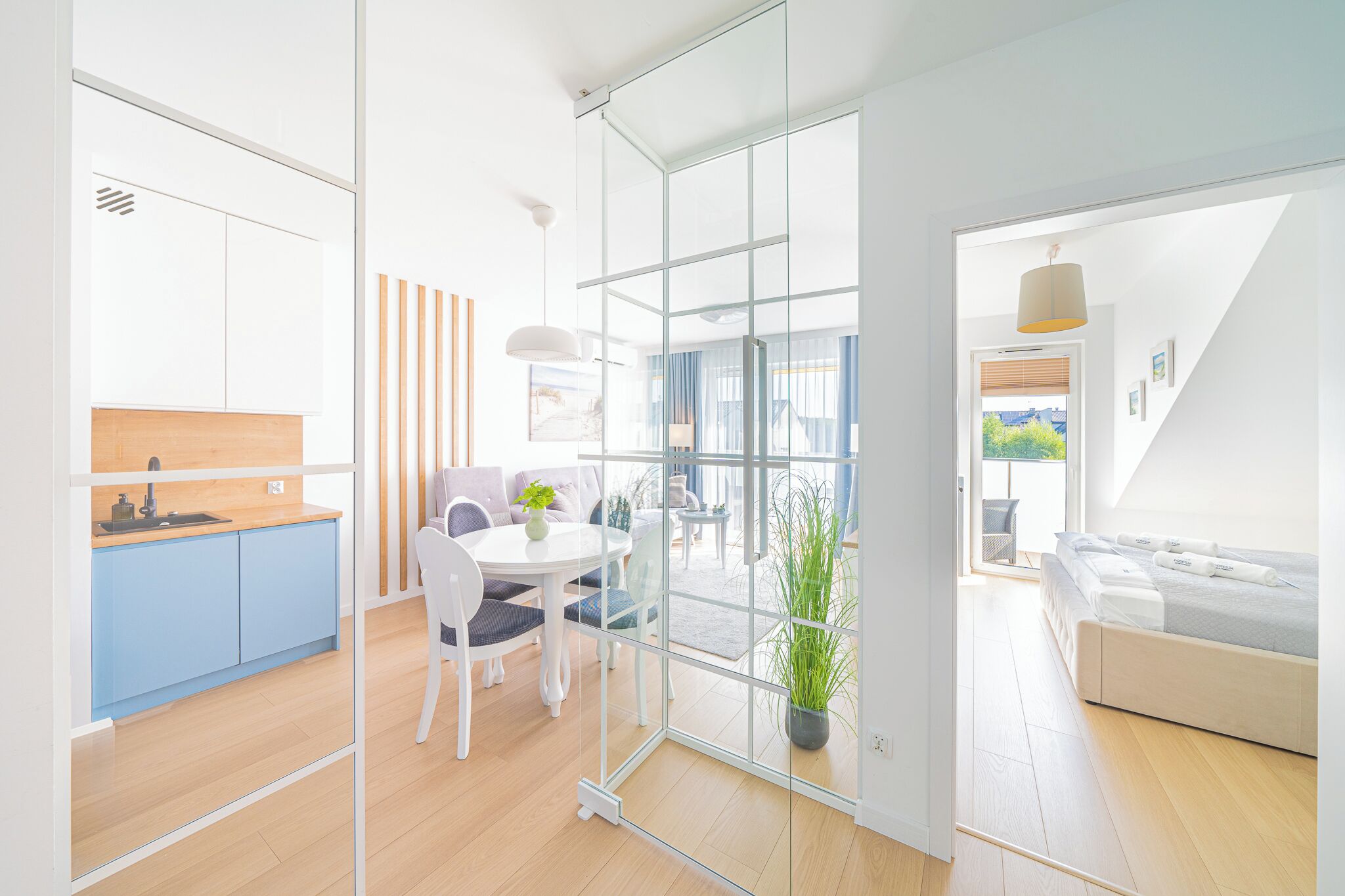 Apartamento, kitchenette, vista para o pátio | 1 quarto, cofre no quarto 