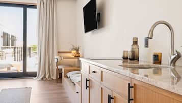 Suíte, 2 camas Queen, cozinha americana, vista para o oceano (Ocean View 2 Queens with Kitchenette) | Cozinha privada