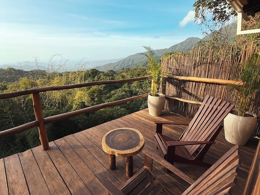 Cabana de Madeira Deluxe, vista para o oceano | Terraço/pátio interior