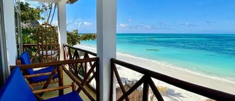 Quarto Duplo Deluxe, vista para a praia | Terraço/pátio interior